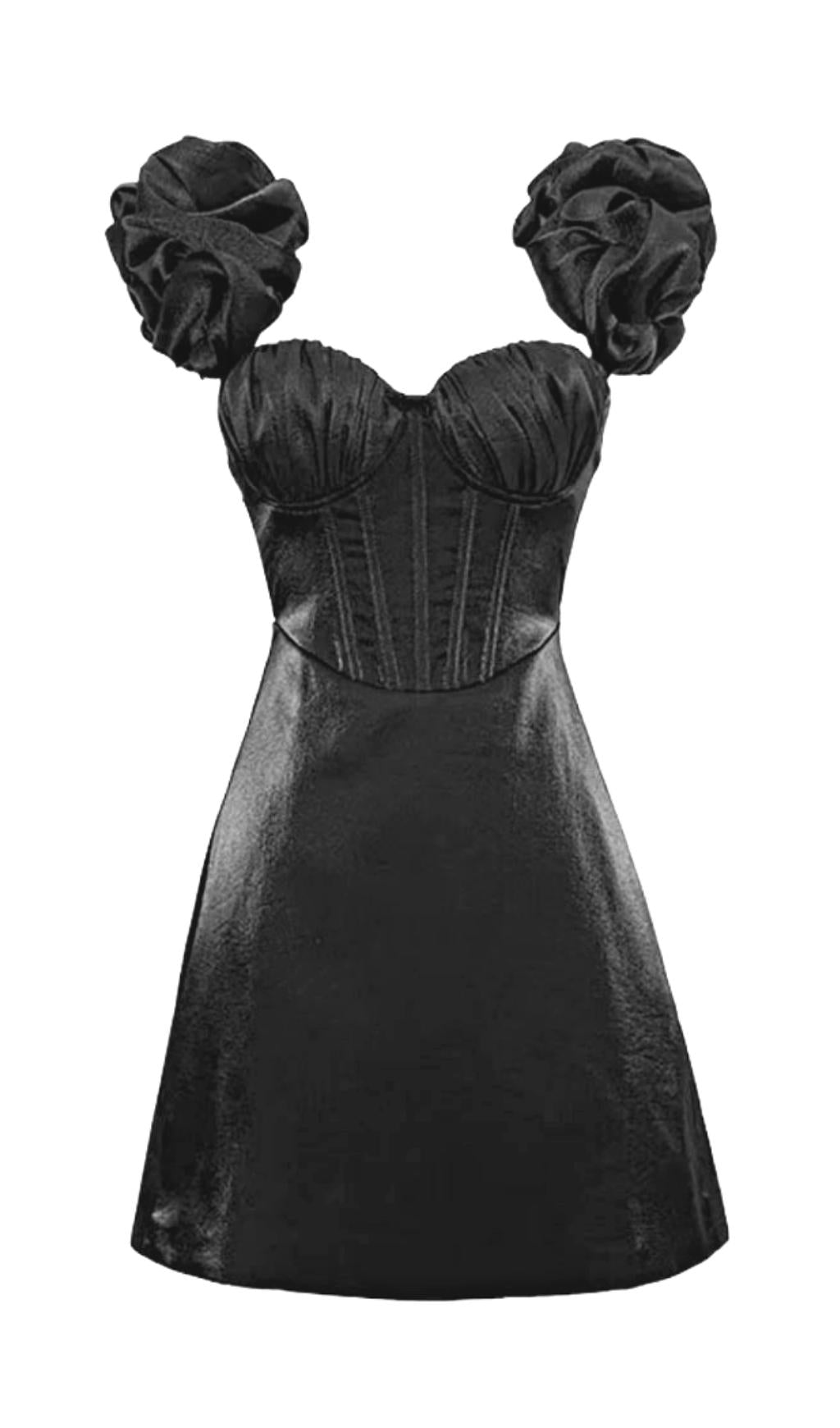 Julie Black Corset Mini Dress