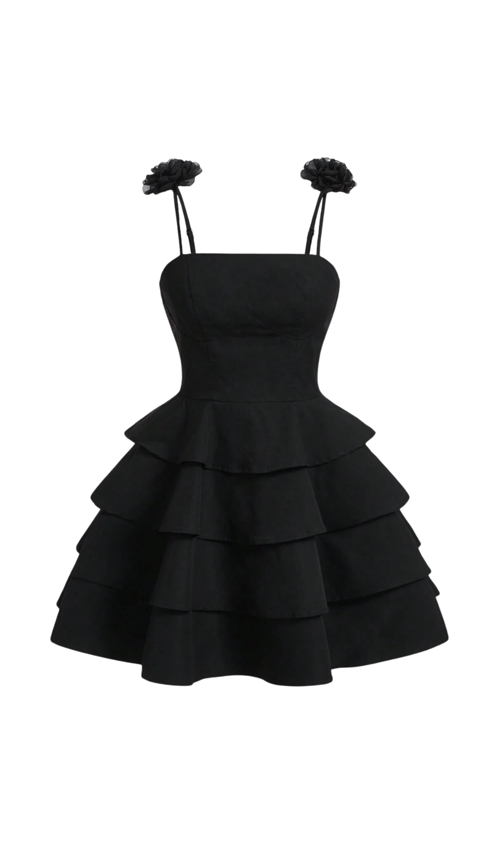 RHINESTONE SUSPENDER MINI DRESS IN BLACK – AIIZIE