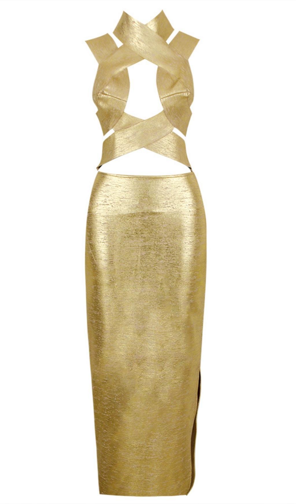 FRENCH CHAMPAGNE GOLD DRESS – AIIZIE