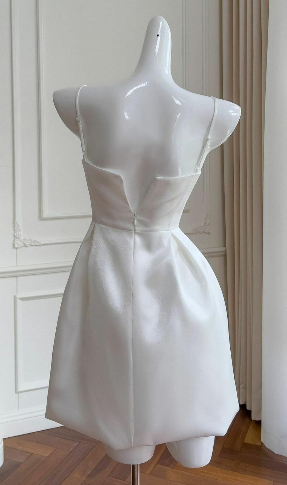 Elegant Suspender Mini Dress In White – AIIZIE