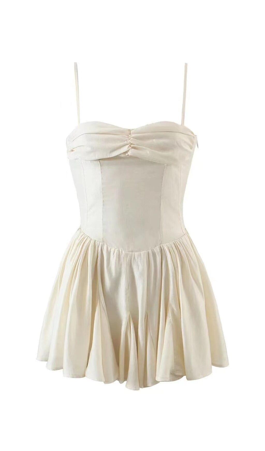 STRAPLESS SUSPENDER MINI DRESS IN WHITE – AIIZIE