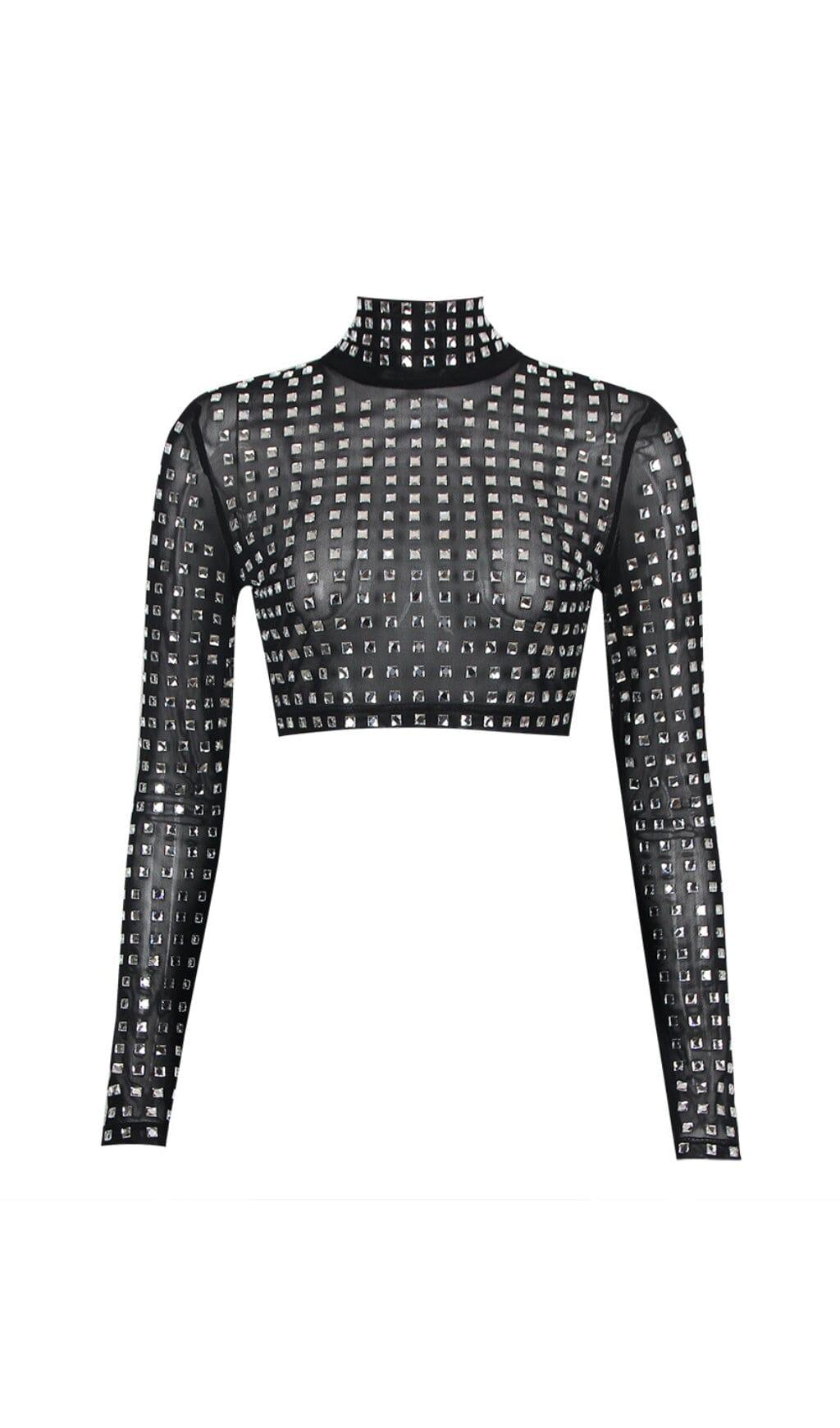 CRYSTAL CROP TOP IN BLACK – AIIZIE