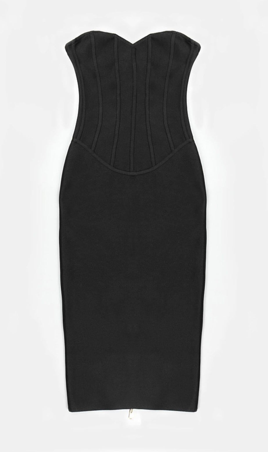 TUBE TOP TIGHT ZIPPER DRESS IN BLACK – AIIZIE