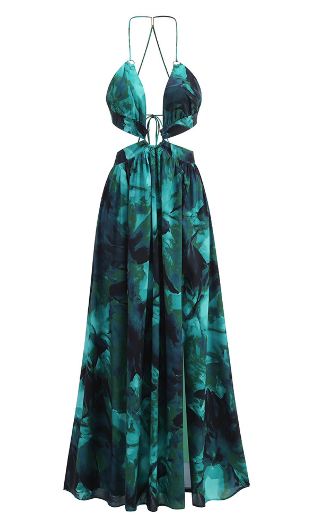 SLING OPEN - CHEST DRESS WITH GREEN MIDI DRESS – AIIZIE